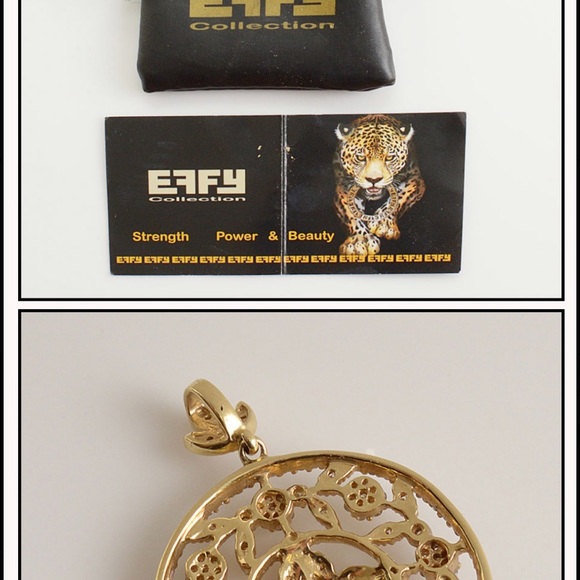 Jewelry | 18k Effy Gold And Diamond Pendant With Chain | Poshmark